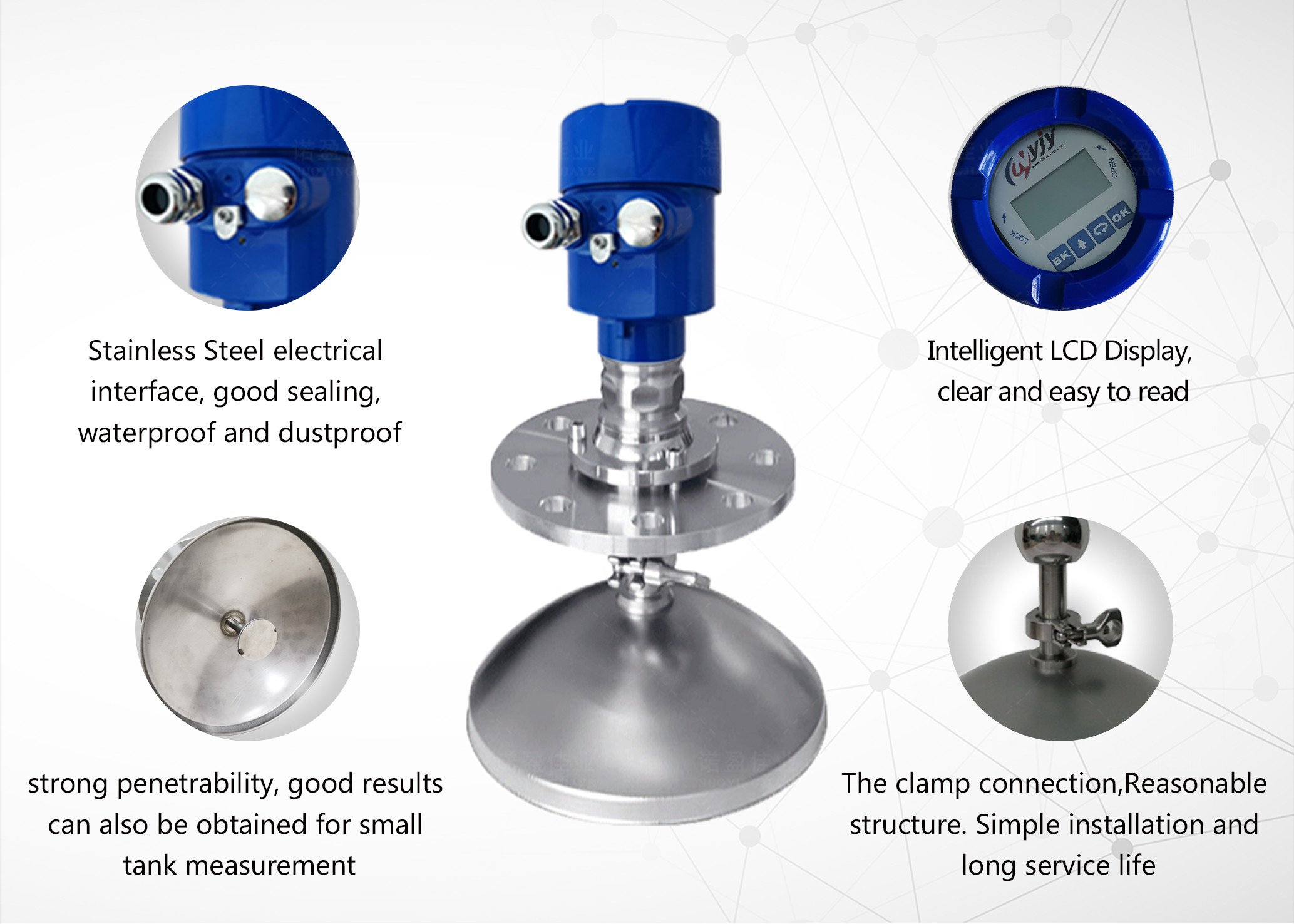 26GHz NYRD-810 High Frequency Meter Wave Radar Solid Level Sensor ...