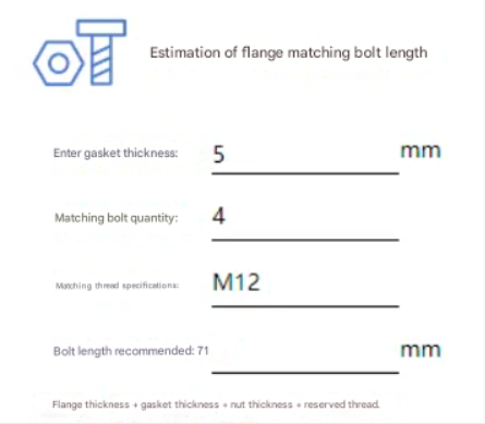 How to determine the number and length of bolts for flange matching